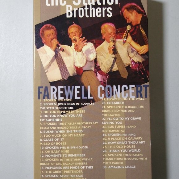 Media | The Statler Brothers Farewell Concert Vhs 203 | Poshmark